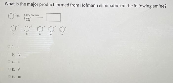 Solved What is the major product formed from Hofmann | Chegg.com