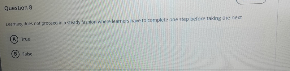 Solved Question 8Learning does not proceed in a steady | Chegg.com