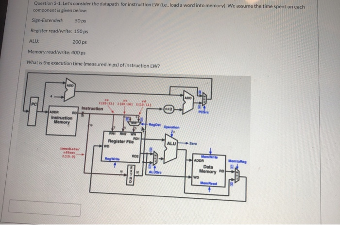 Solved Question 3-1. Let's consider the datapath for | Chegg.com Solved Question 3-1. Let's consider the datapath for | Chegg.com