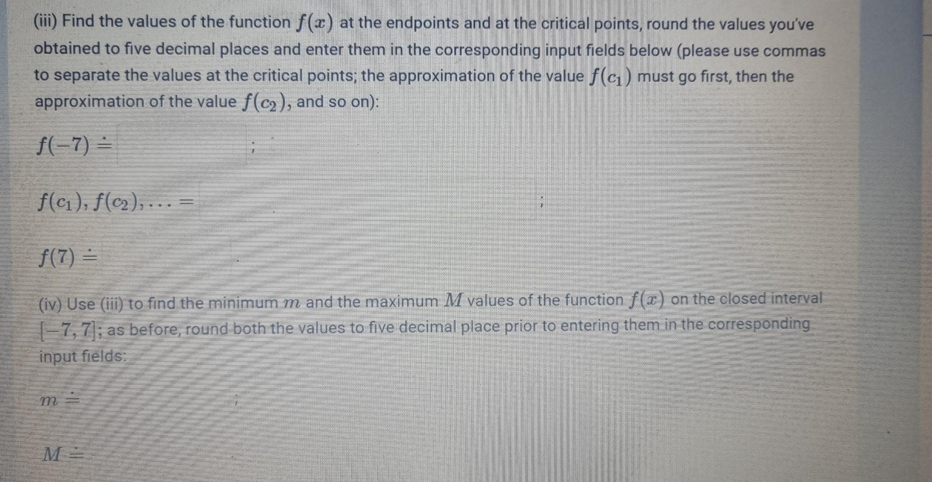 Solved (Min-Max Values of Differentiable Functions). | Chegg.com