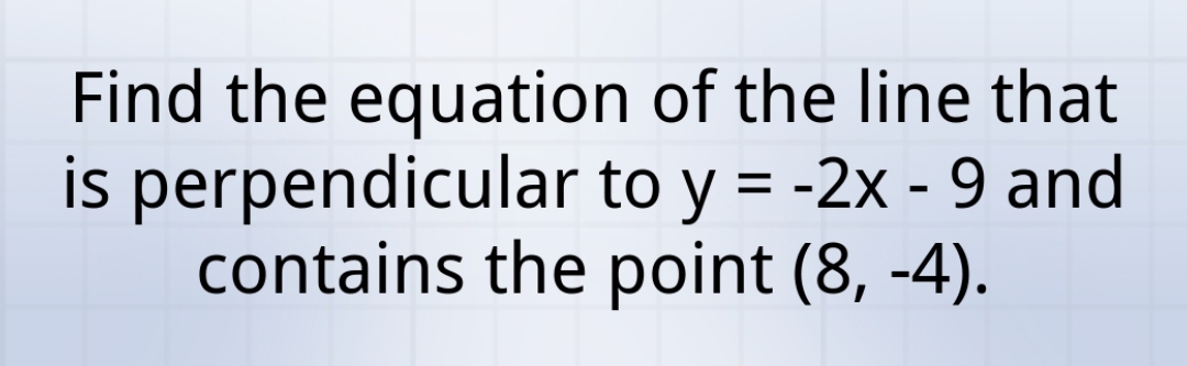 Solved Find the equation of the line that is perpendicular | Chegg.com