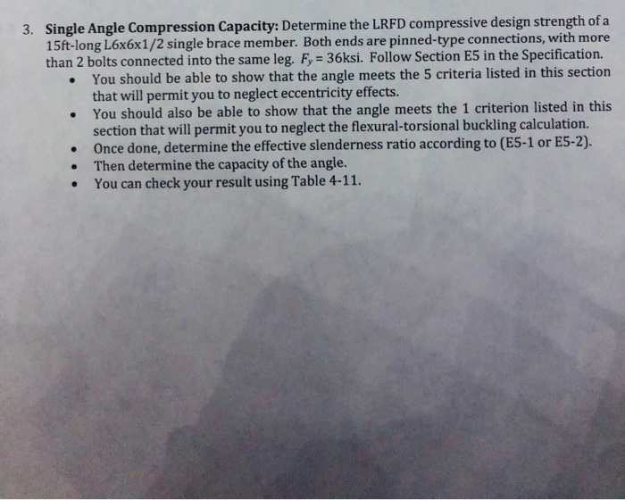 3. Single Angle Compression Capacity: Determine the | Chegg.com