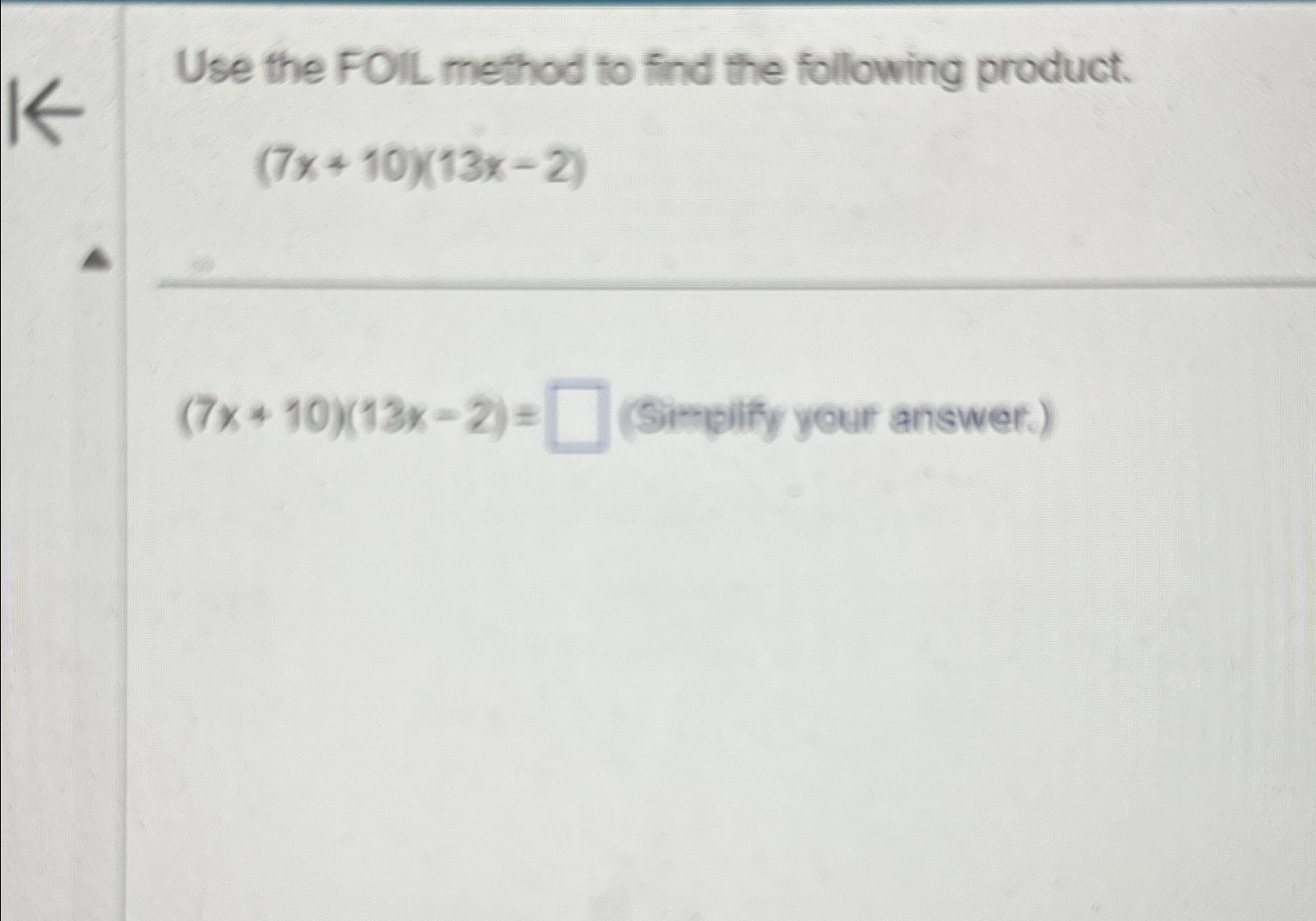 Solved Use the FOIL method to find the following | Chegg.com