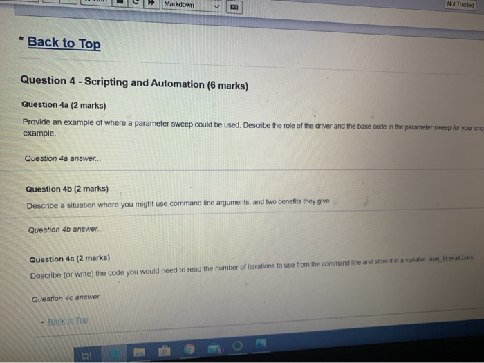 Markdown Not Trusted Back To Top Question 4 