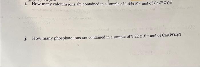 Solved i. How many calcium ions are contained in a sample of | Chegg.com