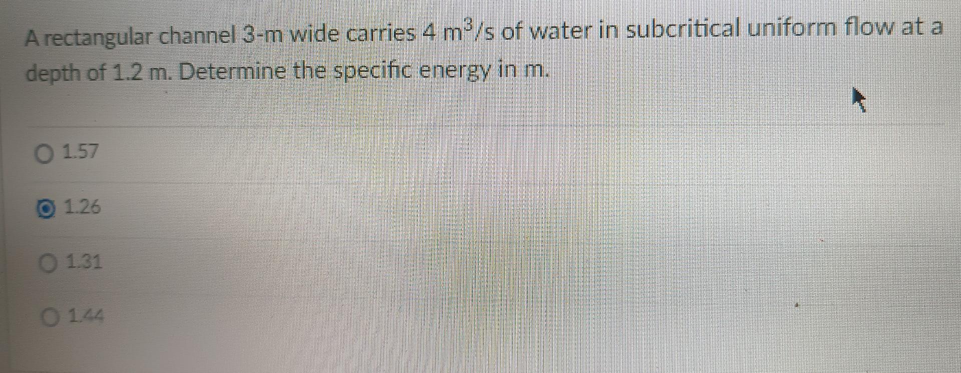 Solved A rectangular channel 3-m wide carries 4 m³/s of | Chegg.com