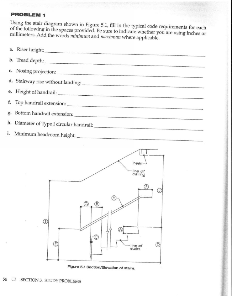 Solved PROBLEM 1 ﻿Using the stair diagram shown in Figure | Chegg.com