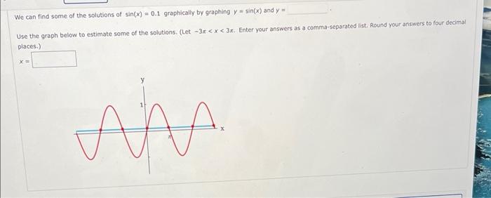 Solved We can find some of the solutions of sin(x)=0.1 | Chegg.com