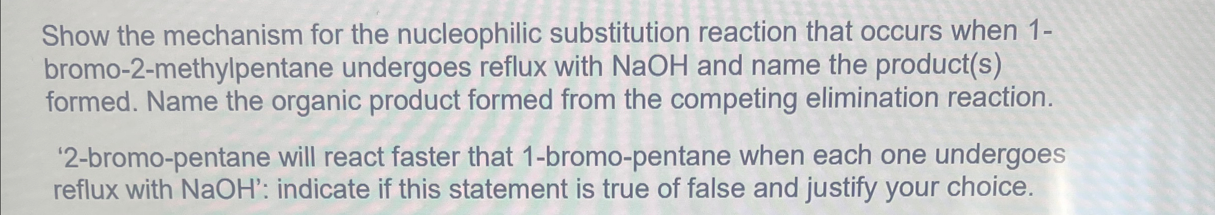 Solved Show the mechanism for the nucleophilic substitution | Chegg.com