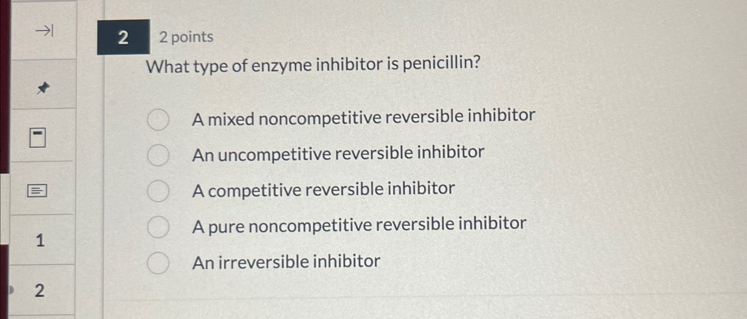 Solved 22 ﻿pointsWhat type of enzyme inhibitor is | Chegg.com