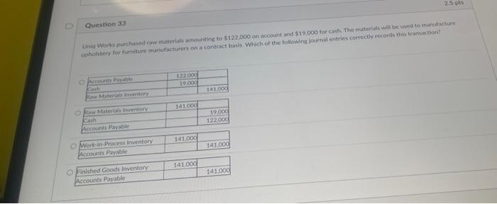 Solved Question 33 | Chegg.com