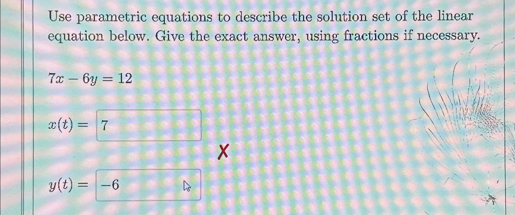 Solved Use parametric equations to describe the solution set | Chegg.com