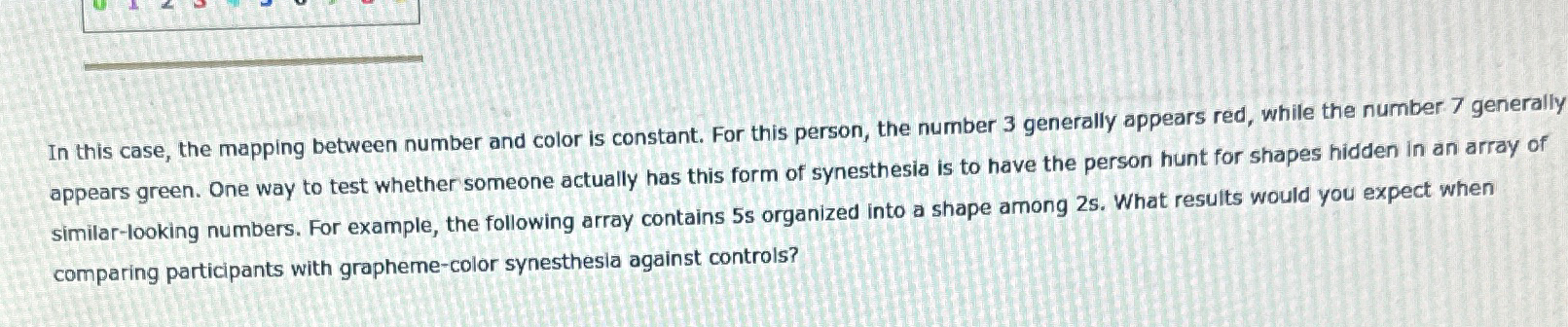 Solved In this case, the mapping between number and color is | Chegg.com