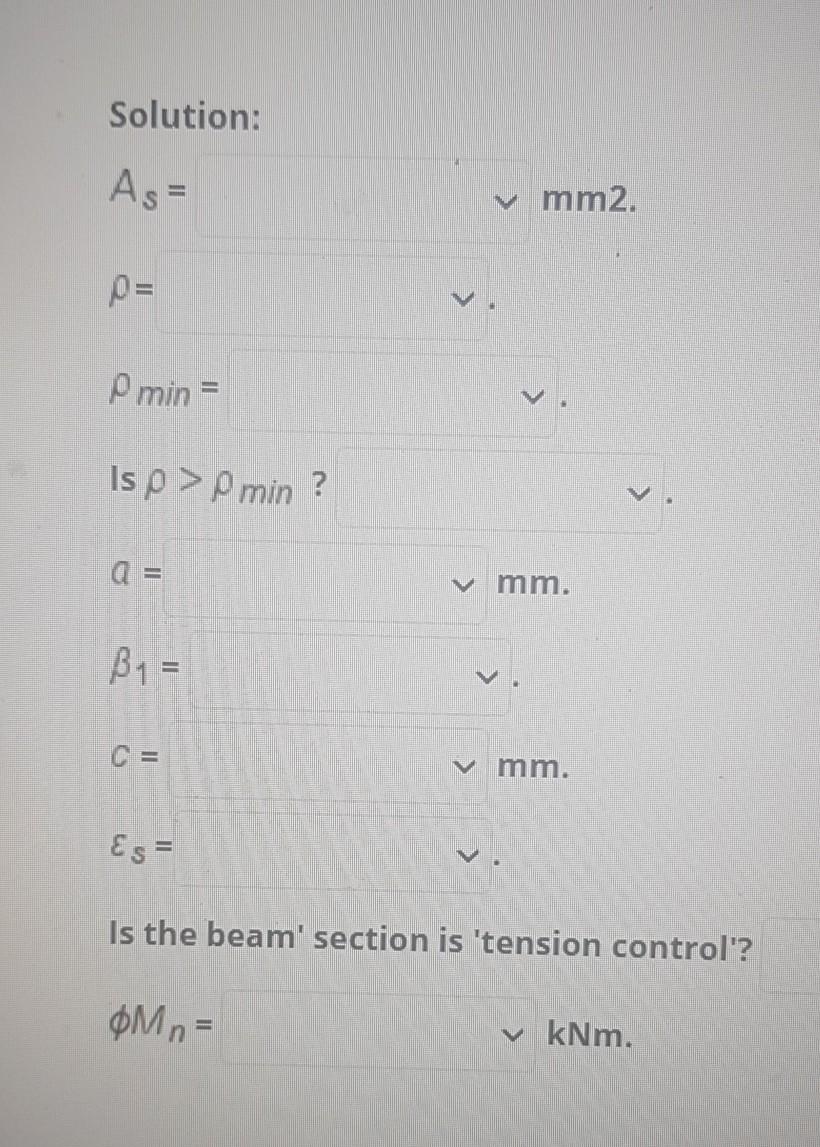 Solved The singly reinforced rectangular beam section shown | Chegg.com