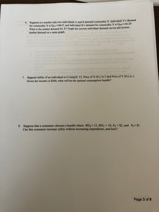Solved 6. Suppose in a market only two individuals A and B | Chegg.com