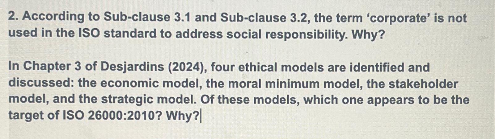 Solved According to Sub-clause 3.1 ﻿and Sub-clause 3.2 , | Chegg.com