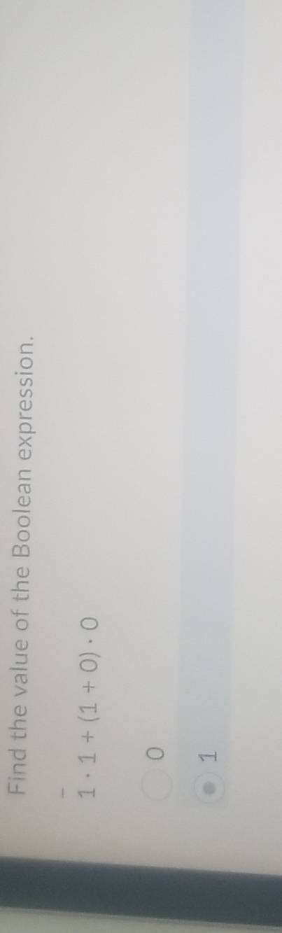 Solved Find the value of the Boolean | Chegg.com