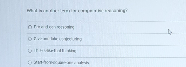 Solved What is another term for comparative | Chegg.com