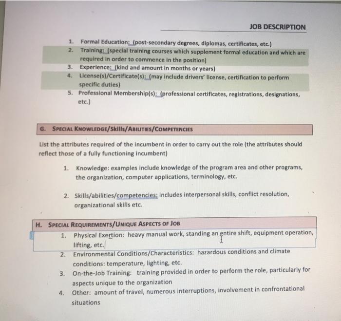 B. KEY ACCOUNTABILITIES 1. DUTIES AND PERCENTAGE OF | Chegg.com