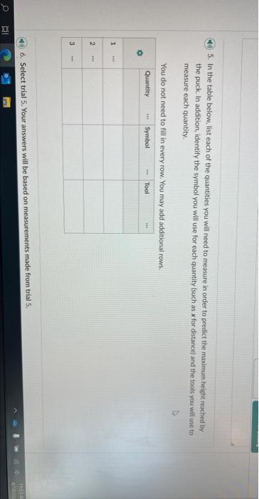 5. In the table below, list each of the quantities | Chegg.com