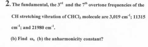 Solved 2. The fundamental, the 3" and the 7th overtone | Chegg.com