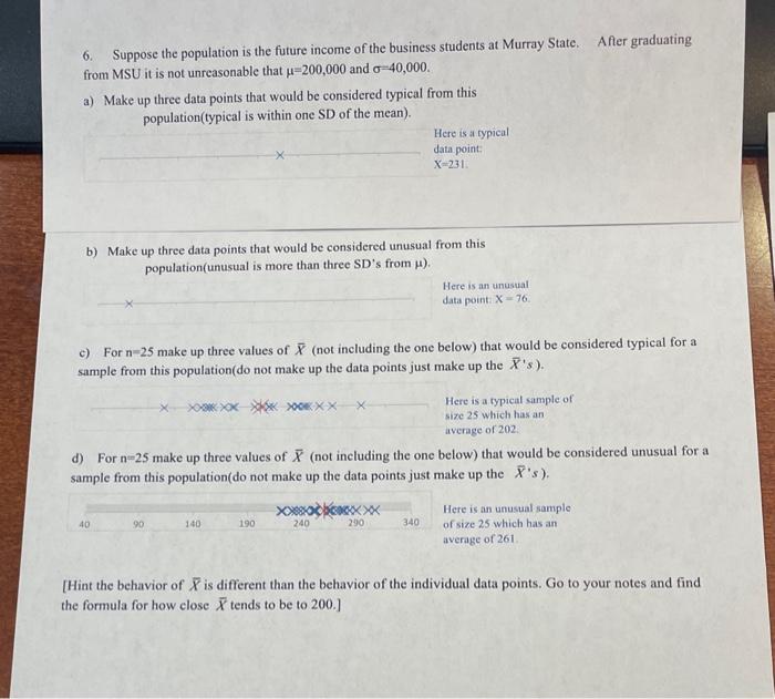 Solved 6. Suppose the population is the future income of the | Chegg.com