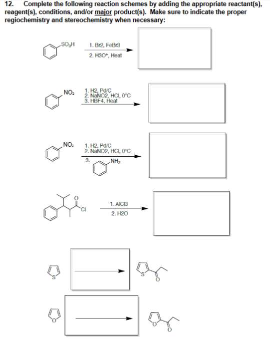 [Solved]: Complete the following reaction schemes by adding