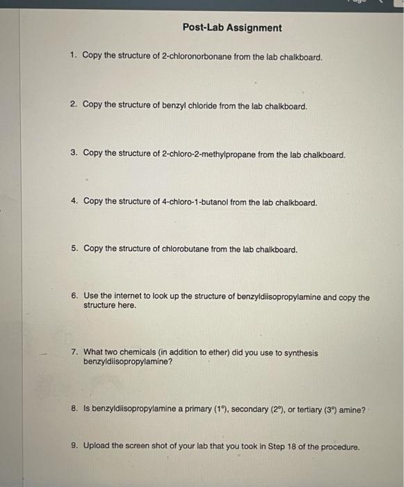 Solved Post-Lab Assignment 1. Copy the structure of | Chegg.com