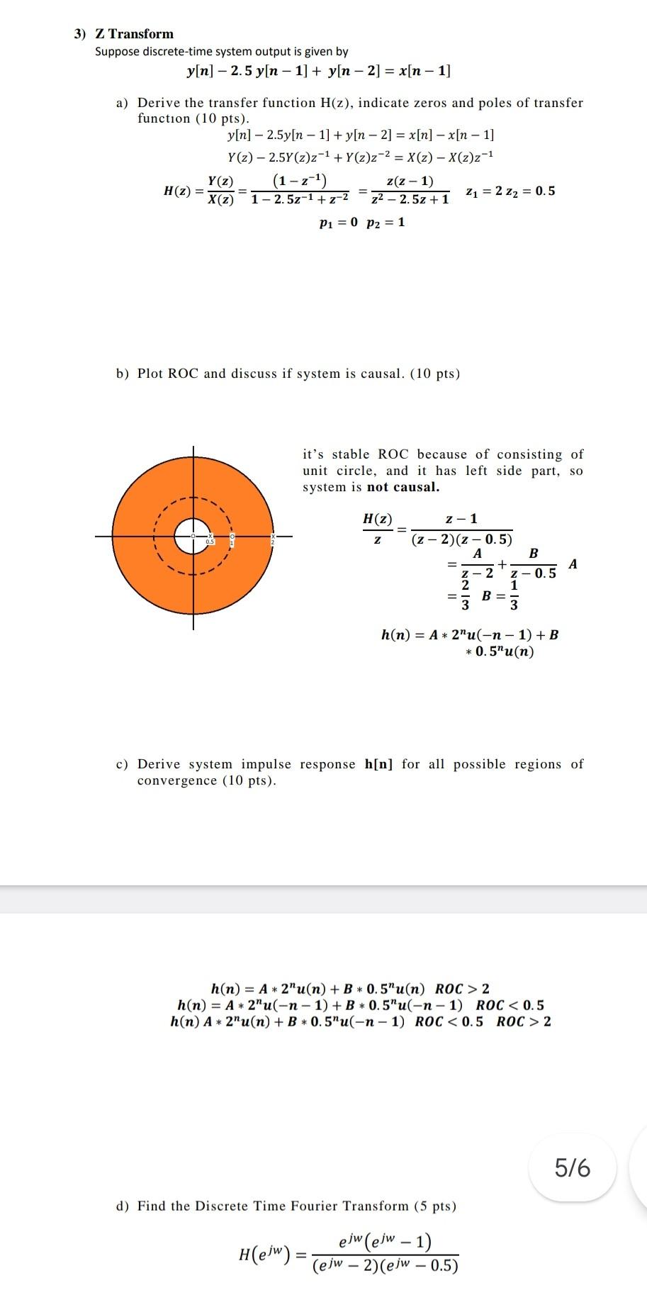Solved 3. Z Transform Suppose discrete-time system output is | Chegg.com