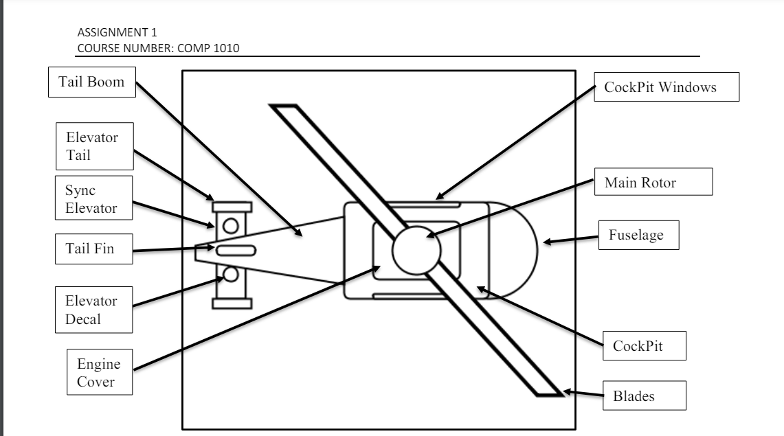 Solved Q1: Draw a Helicopter [12 ﻿Marks]Draw a helicopter | Chegg.com