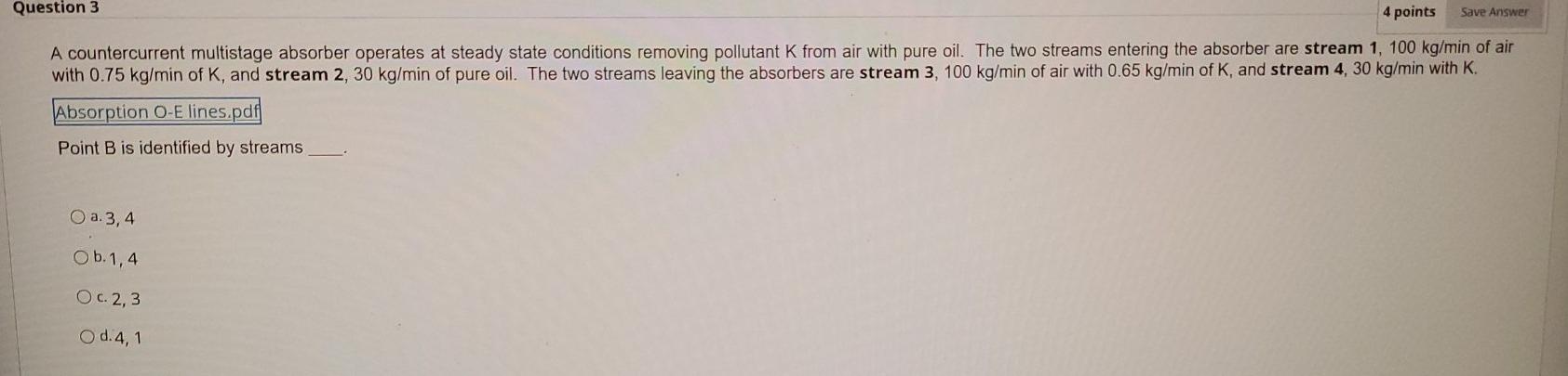 Solved Question 3 4 points Save Answer A countercurrent | Chegg.com