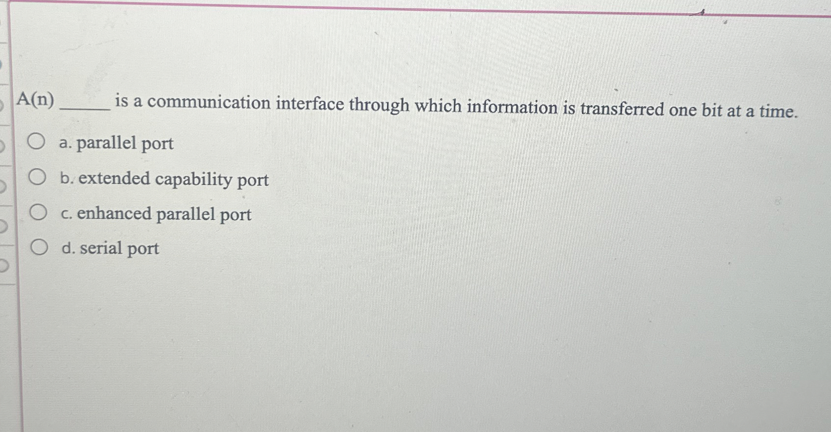 Solved A(n) q, ﻿is a communication interface through which | Chegg.com