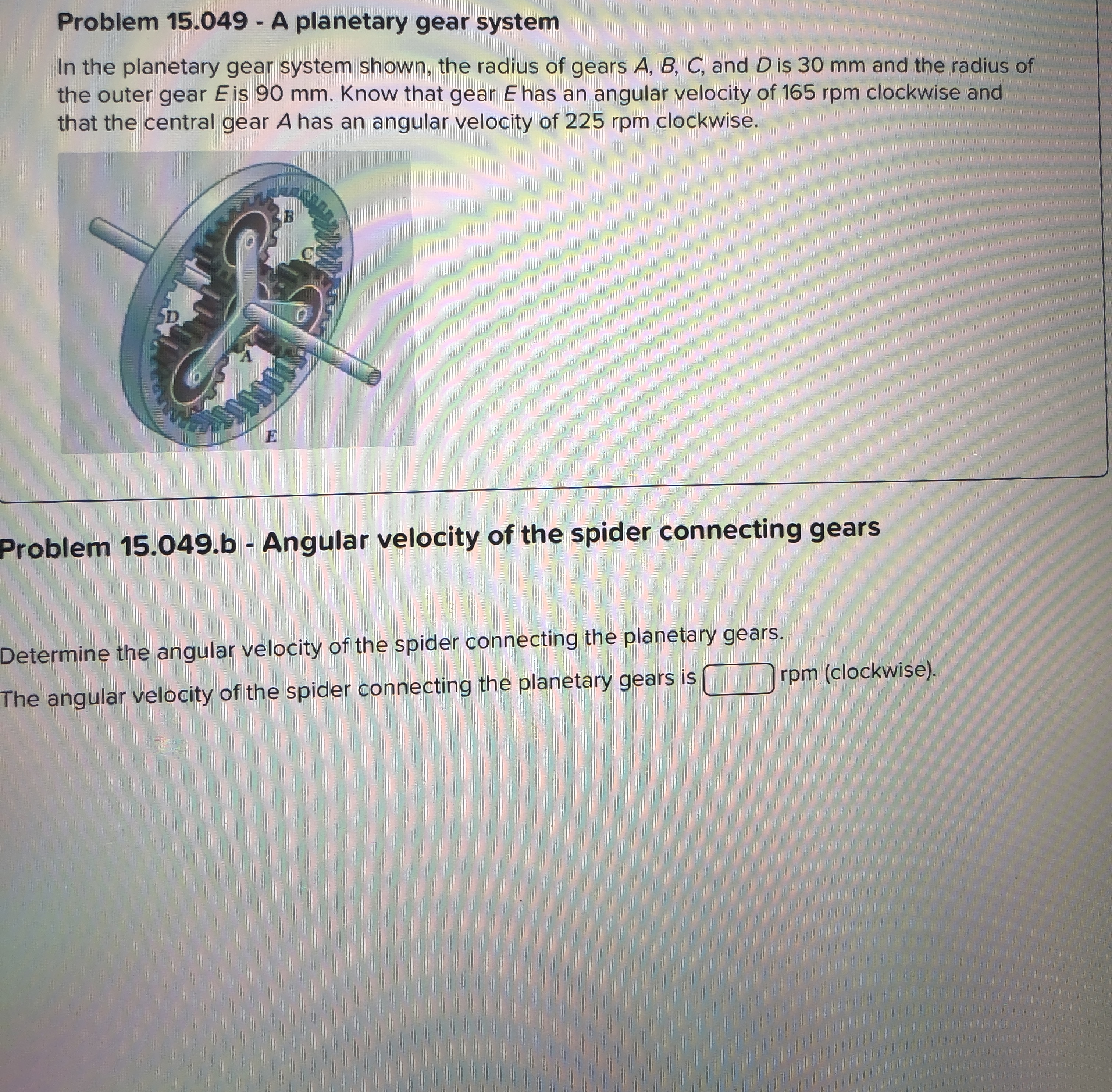 Solved Problem 15.049 - ﻿A planetary gear systemIn the | Chegg.com