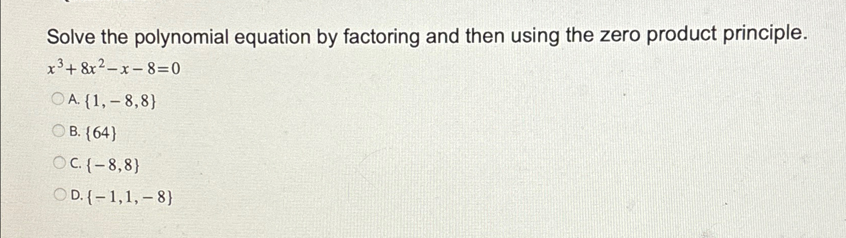Solved Solve the polynomial equation by factoring and then | Chegg.com