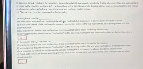 Solved In contrast to 5N2 ﻿reactions. 5N1 ﻿reactions show | Chegg.com