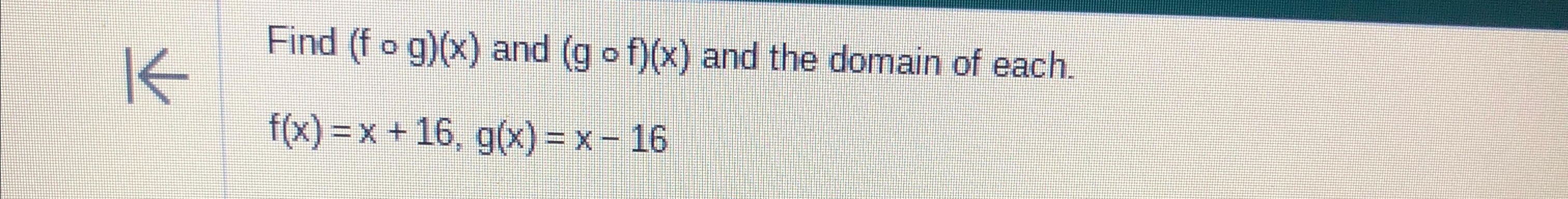 Solved Find (f@g)(x) ﻿and (g@f)(x) ﻿and the domain of | Chegg.com