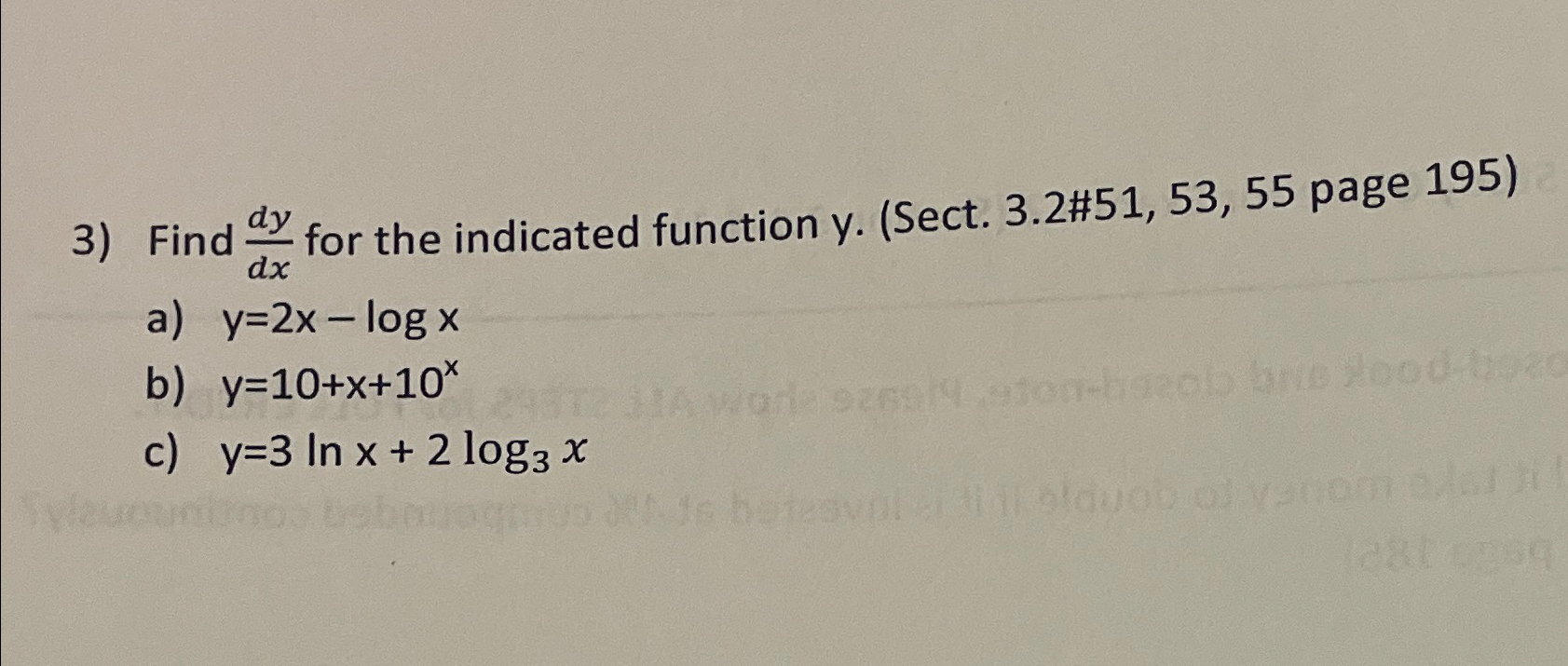 Solved Find dydx ﻿for the indicated function | Chegg.com