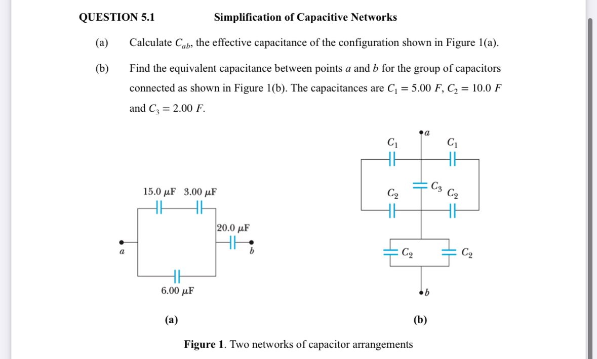 Solved QUESTION 5.1Simplification of Capacitive Networks(a) | Chegg.com
