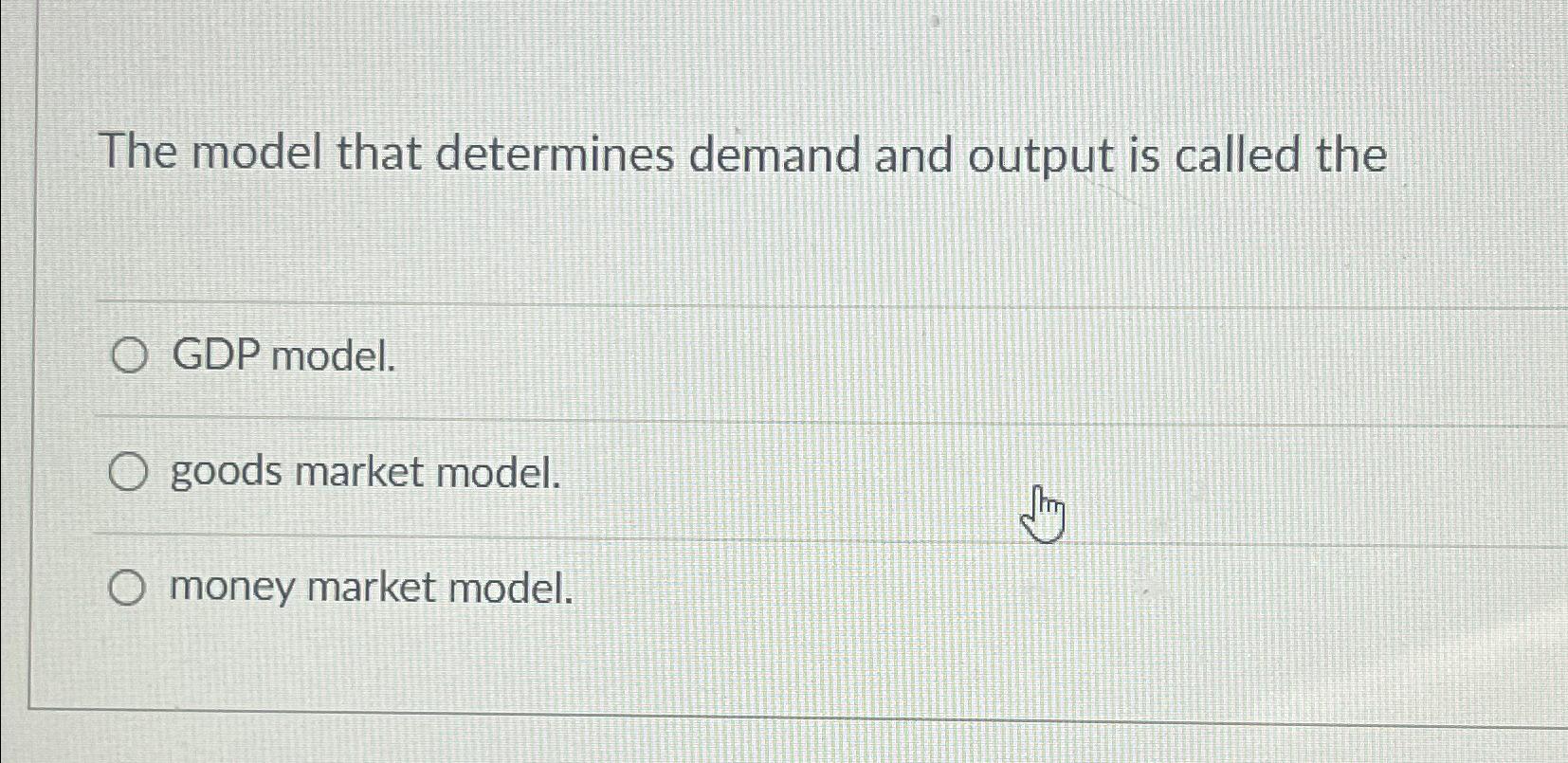 Solved The model that determines demand and output is called | Chegg.com