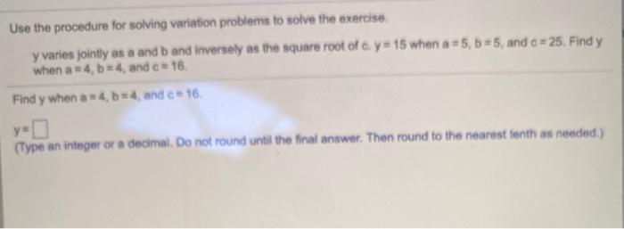 Solved Use the procedure for solving variation problems to | Chegg.com