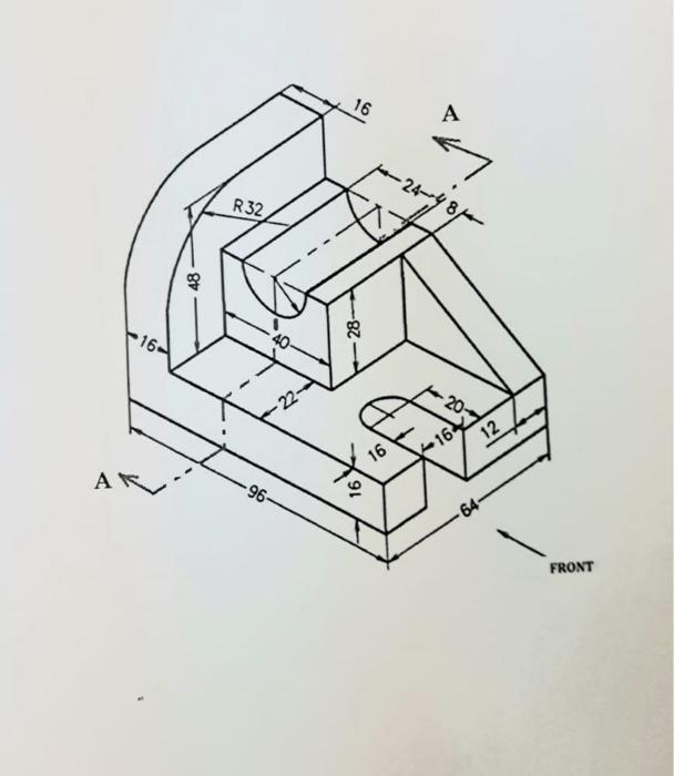 Solved Draw it top , side and front view | Chegg.com