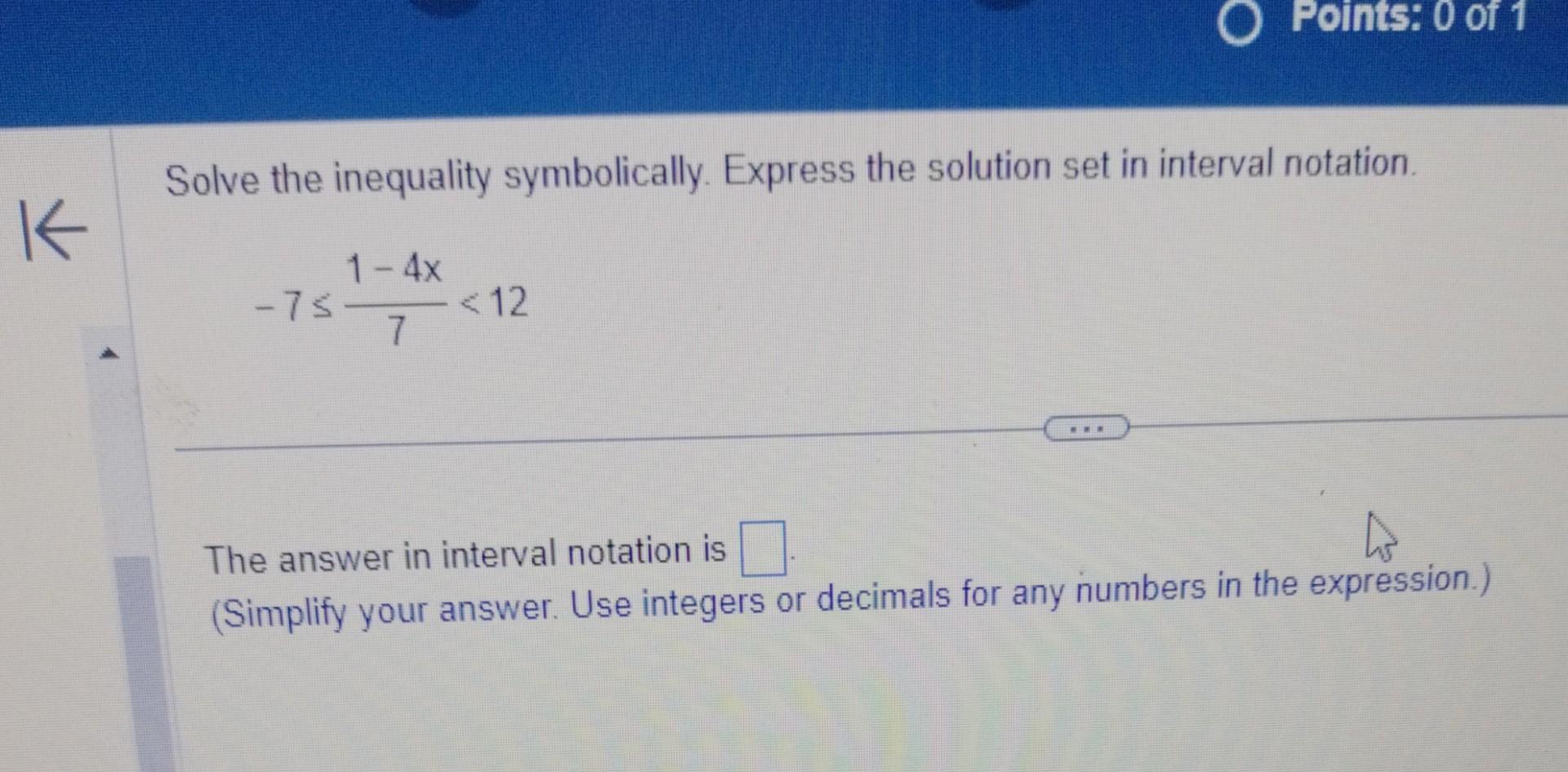 Solved Solve the inequality symbolically. Express the | Chegg.com