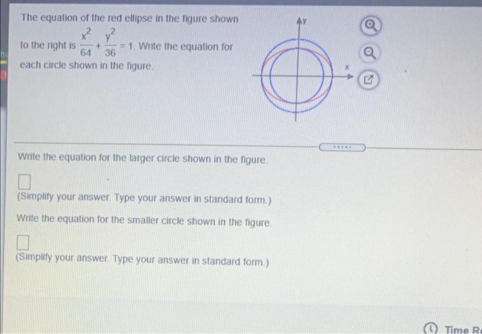 Solved The equation of the red ellipse in the figure shown | Chegg.com