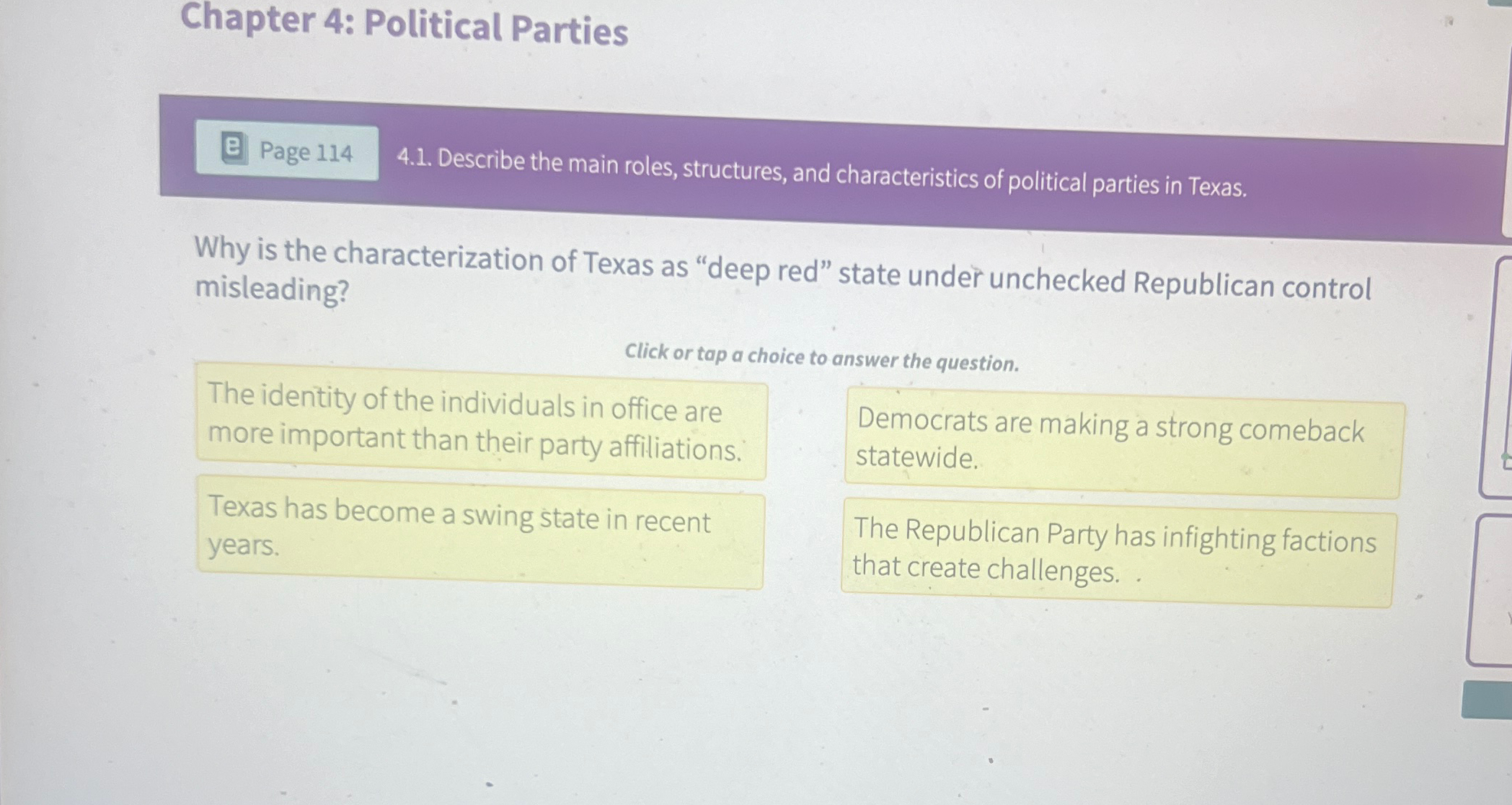 Solved Chapter 4: Political Parties4.1. ﻿Describe the main | Chegg.com
