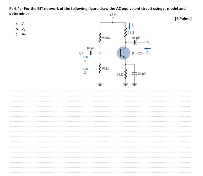 Solved Part 4: - For the BJT network of the following figure | Chegg.com