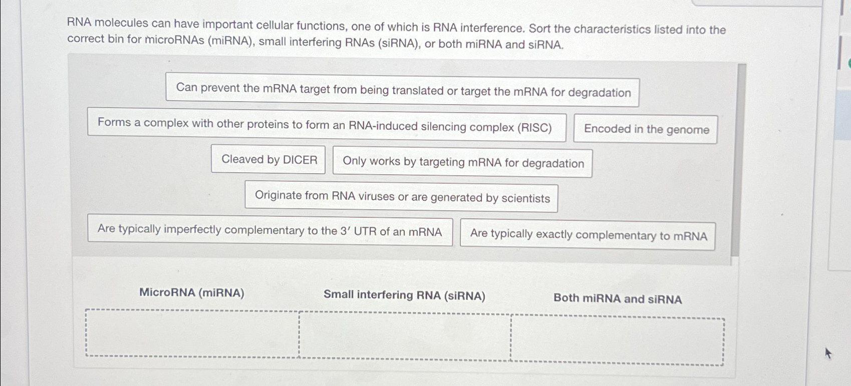 Solved RNA molecules can have important cellular functions, | Chegg.com