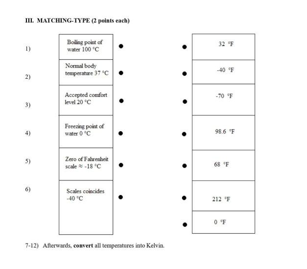 Solved III. MATCHING-TYPE (2 points each) Boiling point of | Chegg.com