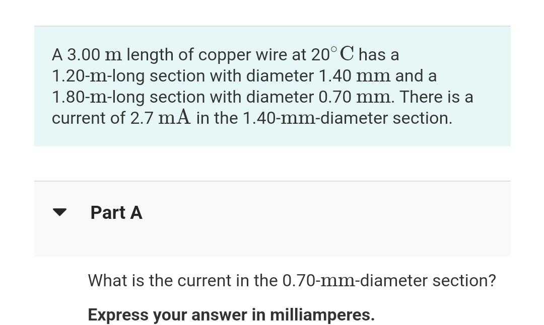 Solved A 3.00 m length of copper wire at 20∘C has a | Chegg.com