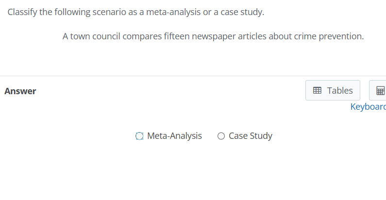 Solved Classify the following scenario as a meta-analysis or | Chegg.com