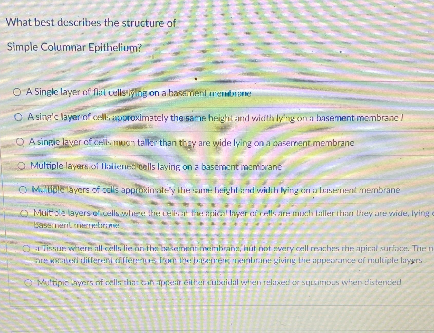 Solved What best describes the structure ofSimple Columnar | Chegg.com